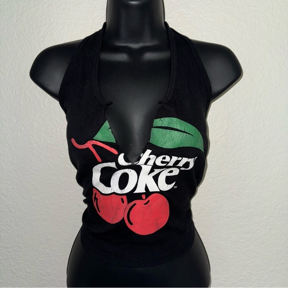 Coca Cola | Tops | Cherry Coke Black Halter Top | Poshmark